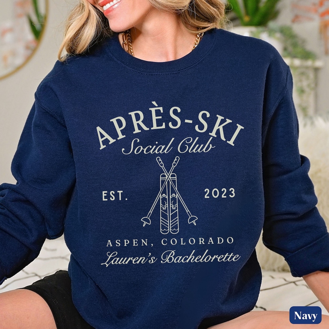 Custom Apres Ski Bachelorette Sweatshirts Matching Winter Bride Name ...