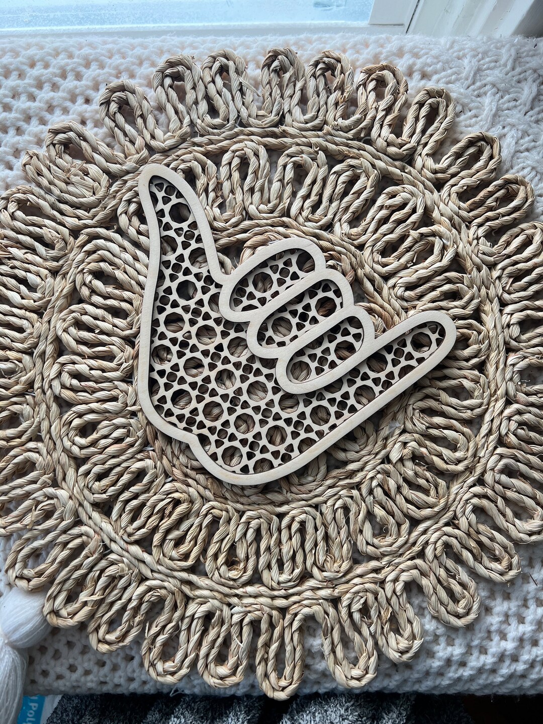 Rattan Shaka Hand Wall Sign Little Surfer Theme Room Boho Beach Surfer ...
