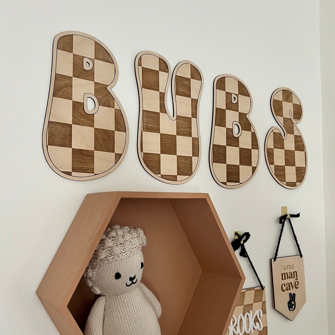 Checkerboard Letters Checkered Letters Retro Letters Skateboard Decor ...