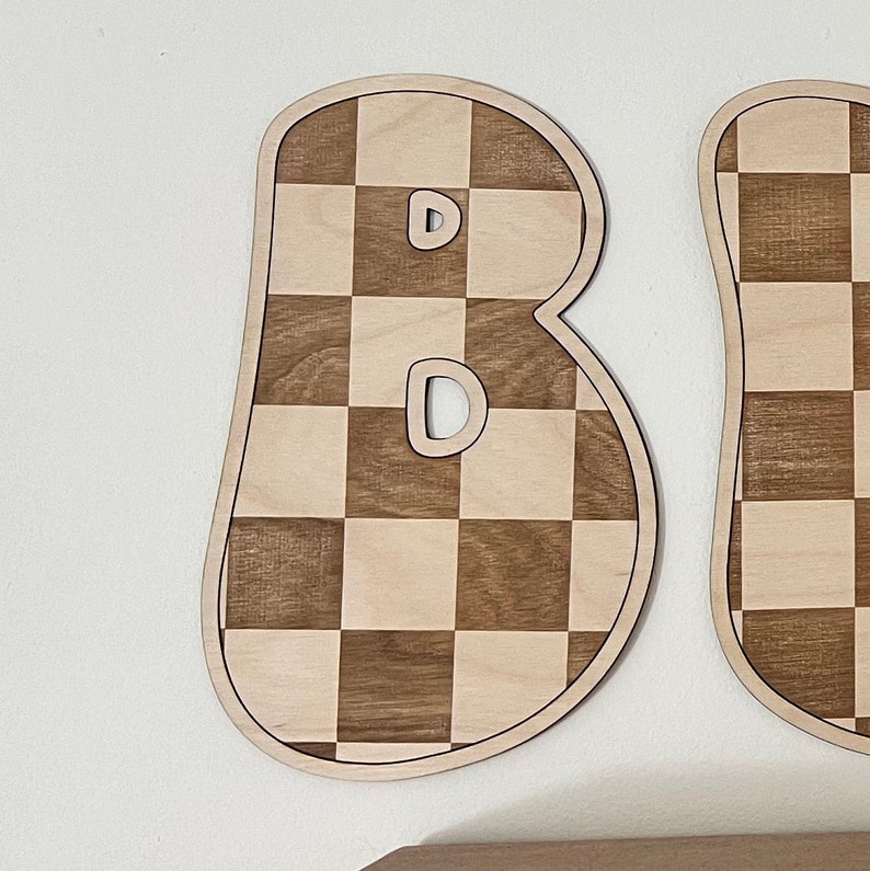 Checkerboard Letters Checkered Letters Retro Letters Skateboard Decor ...