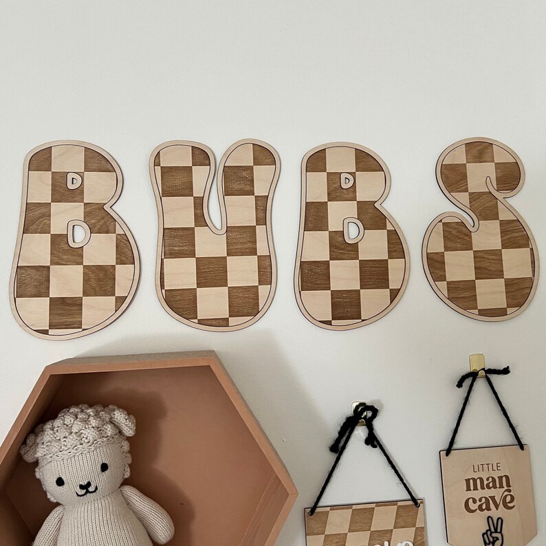 Checkerboard Letters Checkered Letters Skater Nursery Boys Modern ...