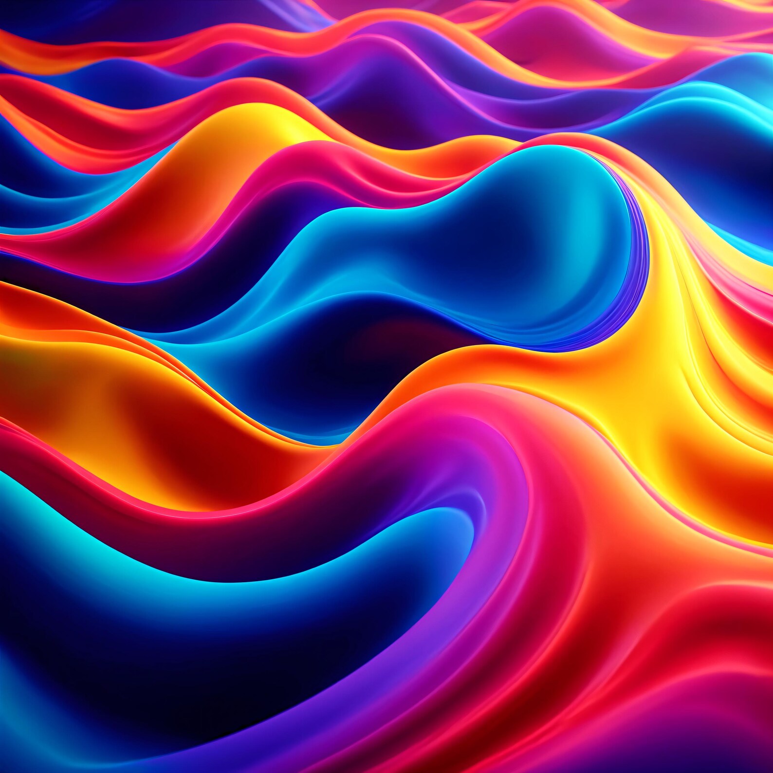 5 Abstract Digital Prints – Vibrant Color Wave Art | Modern Wall Decor ...