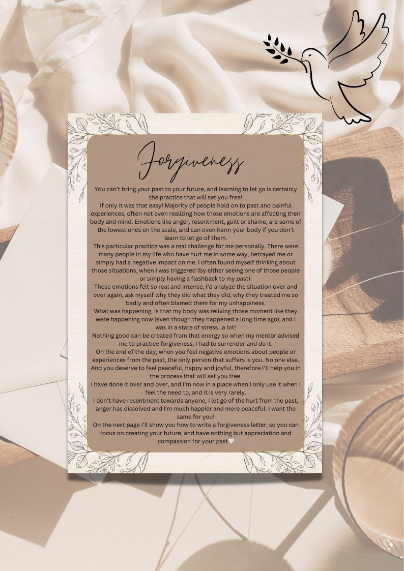 Forgiveness Letter to Help You Release the Past! - Etsy