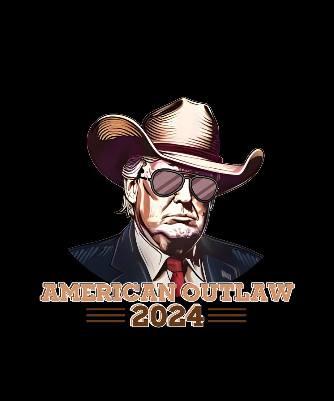 Cowboy Western American Outlaw Donald Trump Make America Great Again ...