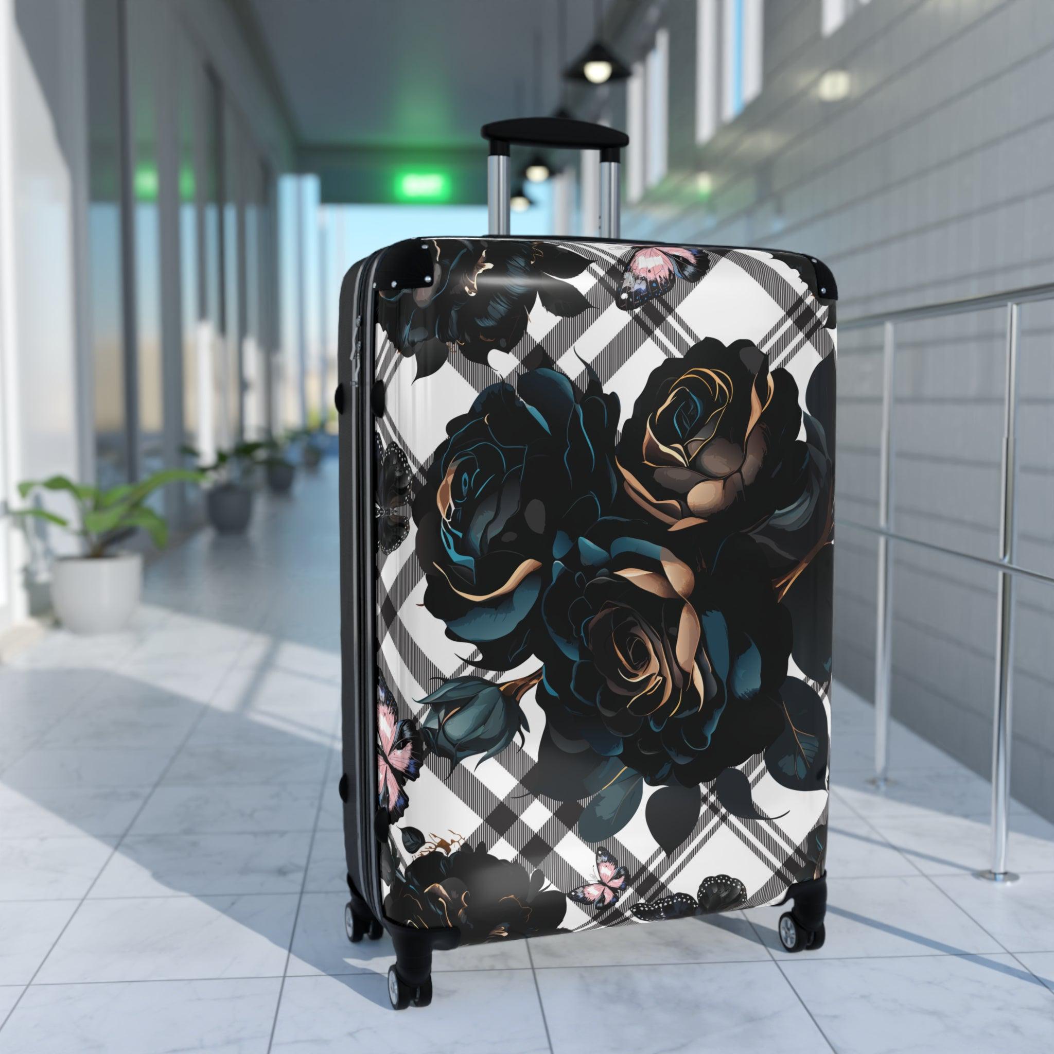 Black Rose Suitcase in 3 Sizes - Etsy