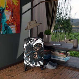 Black Rose Suitcase in 3 Sizes - Etsy