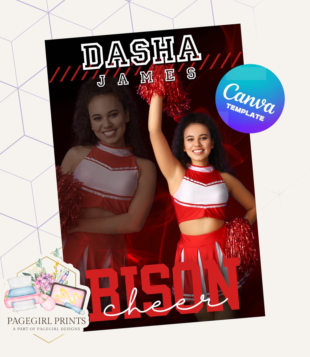 Senior Banner Canva Template for School Athletes - Cheerleading ...