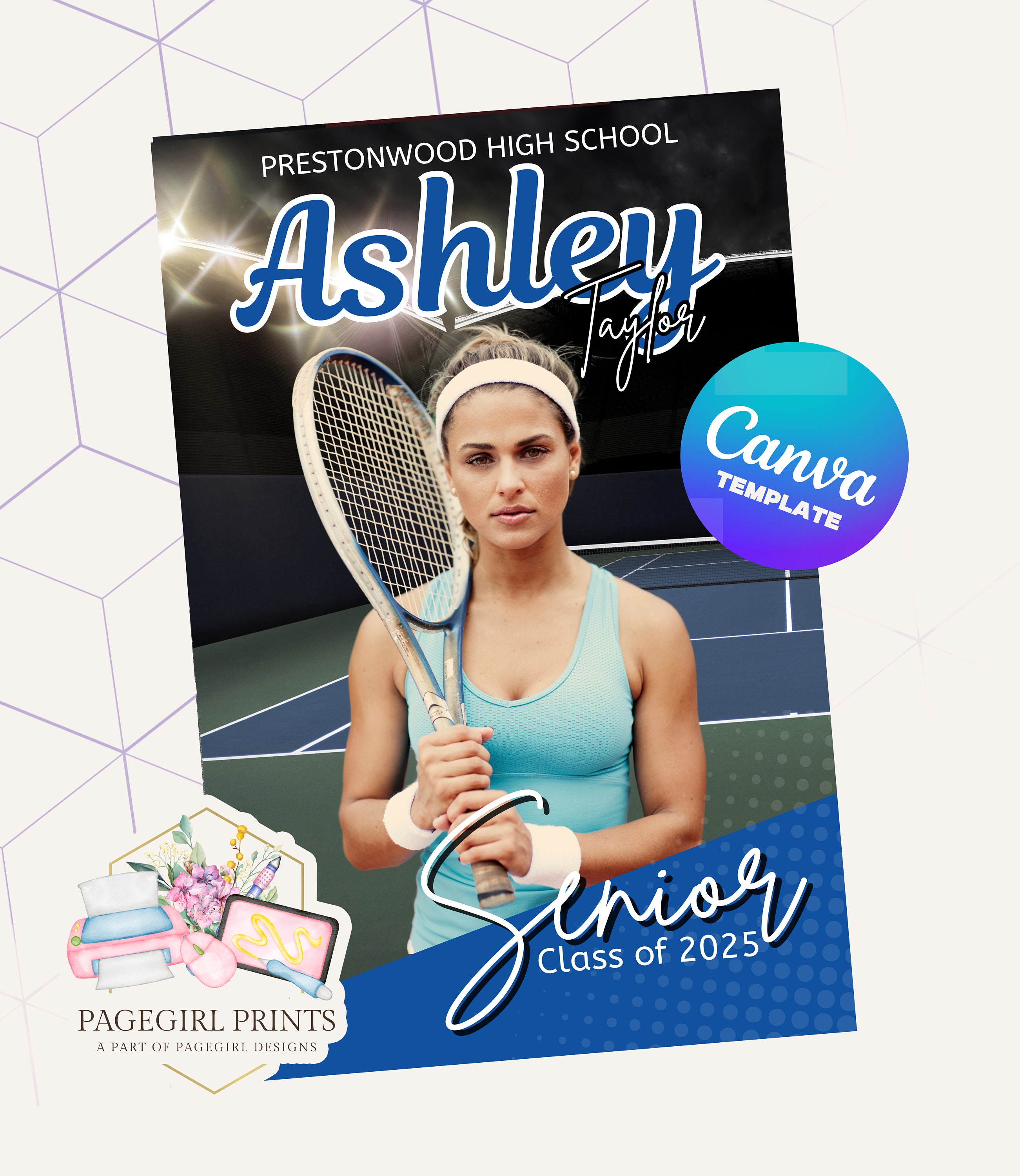 Senior Banner Canva Template for School Athletes - Tennis - Etsy