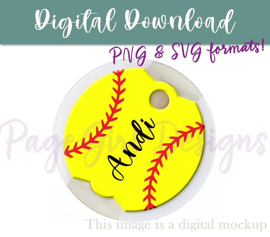 LASER CUT FILE - Softball / Baseball Stanley Tumbler Name Tag Topper - Etsy