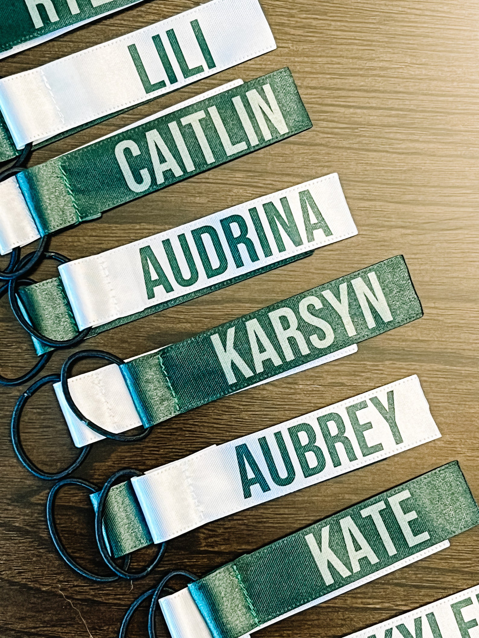 Set of Two Cheerleader Pom Pom Name ID Label Tags - Silver Grey and ...