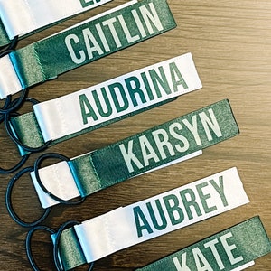 Set of Two Cheerleader Pom Pom Name ID Label Tags - Silver Grey and ...