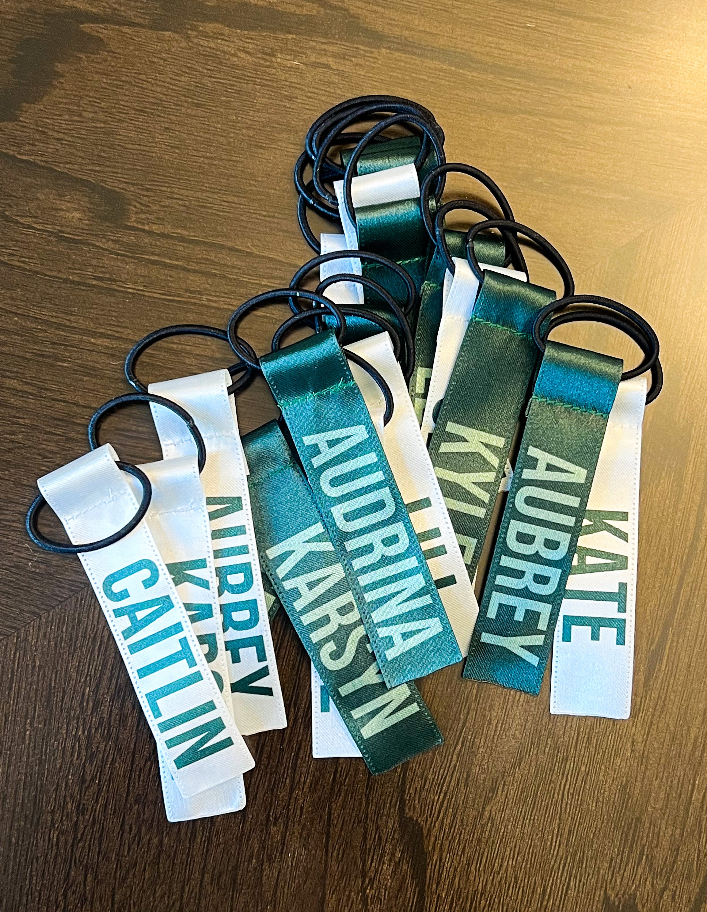 Set of Two Cheerleader Pom Pom Name ID Label Tags Green and - Etsy