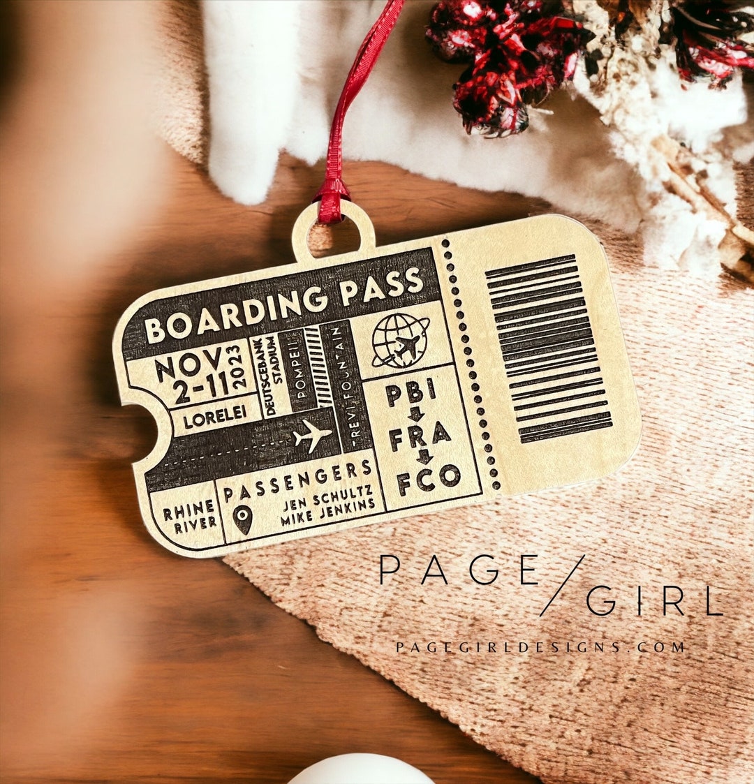Custom Boarding Pass Christmas Ornament - Etsy