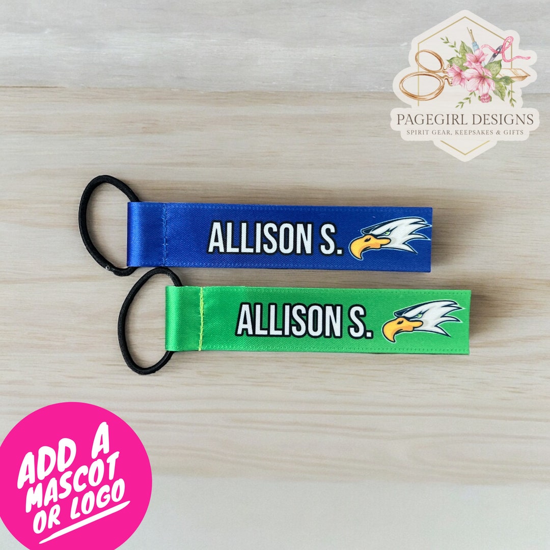 Set of Two Cheerleader Pom Pom Name ID Label Tags - Silver Grey and ...