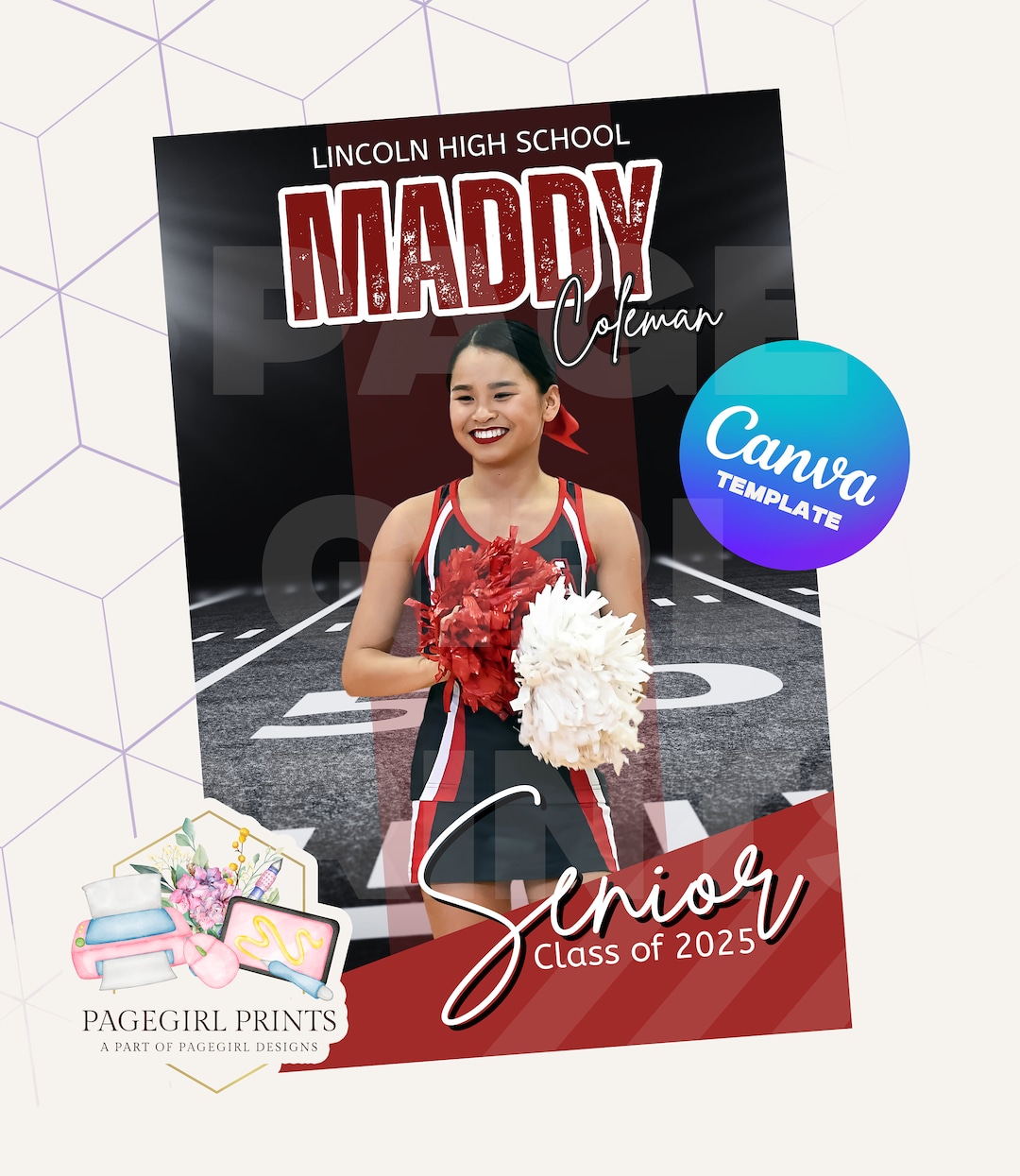 Senior Banner Canva Template for School Athletes - Cheerleading ...