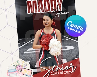Senior Banner Canva Template for School Athletes - Cheerleading ...