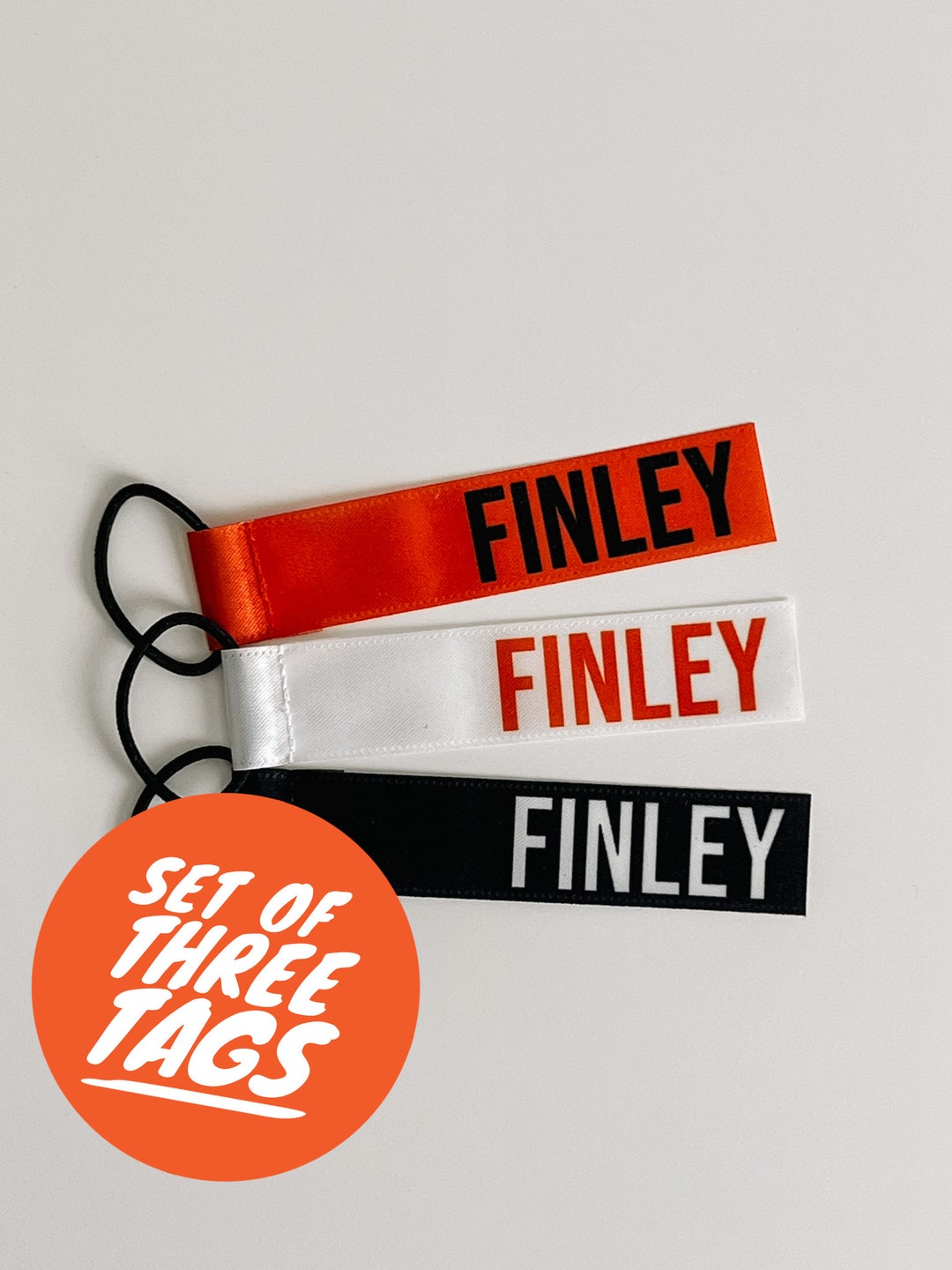 Set of THREE Cheerleader Pom Pom Name ID Label Tags - Etsy