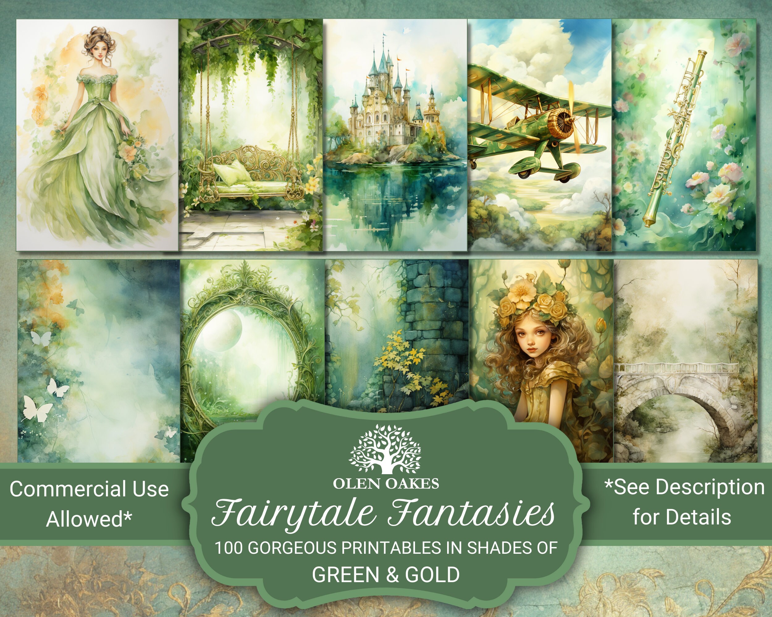 Fairytale Fantasies in Green and Gold: 100 Dreamy Digital Images for ...