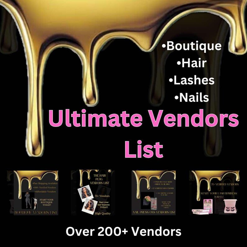Ultimate Vendors List OVER 200+ - Etsy