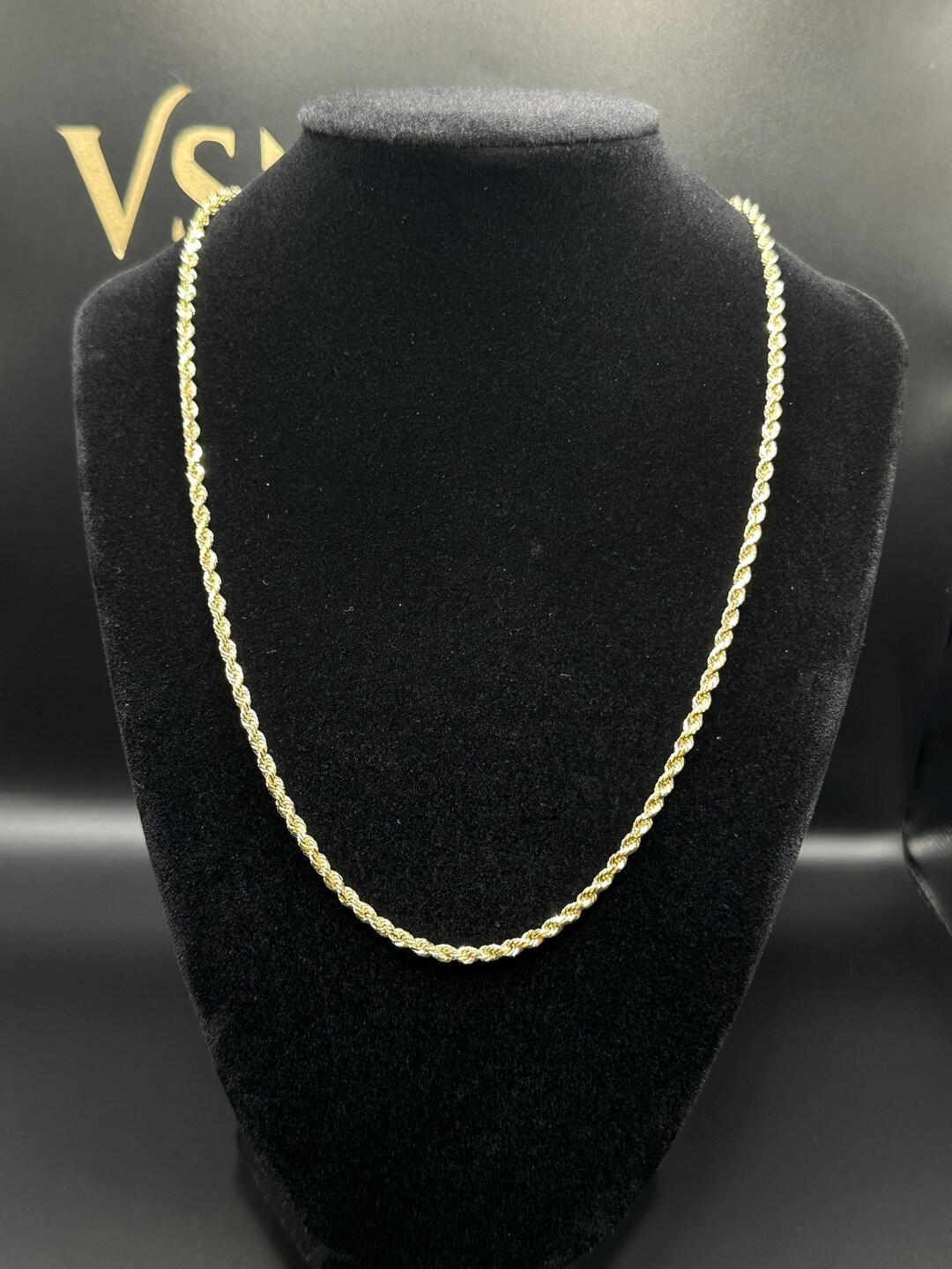 3mm 14k Solid Gold Rope Chain Diamond Cut- 14k Gold Diamond Cut Rope ...