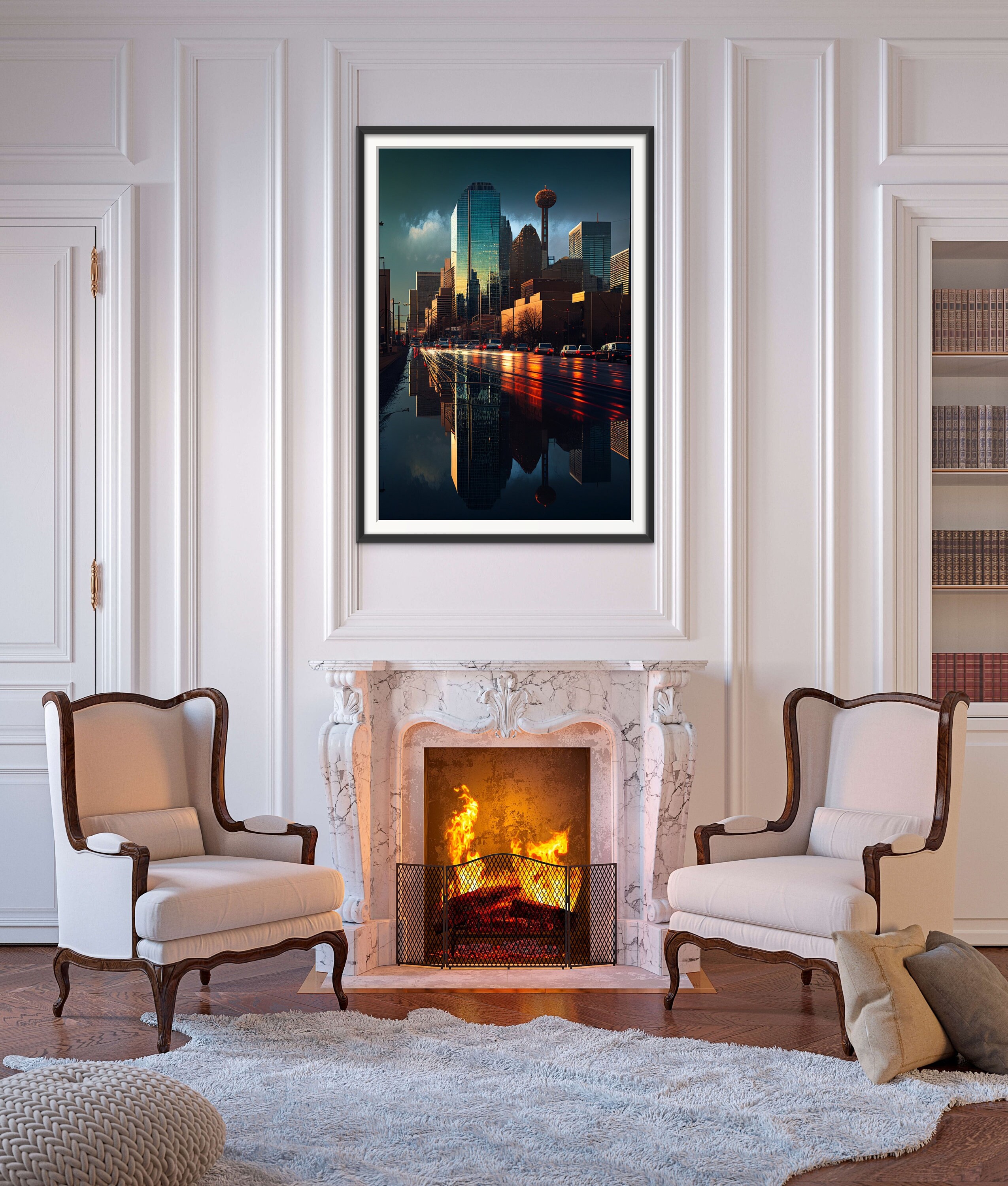 Digital Dallas Wall Art, Dallas Skyline Travel Wall Art, Dallas Art ...