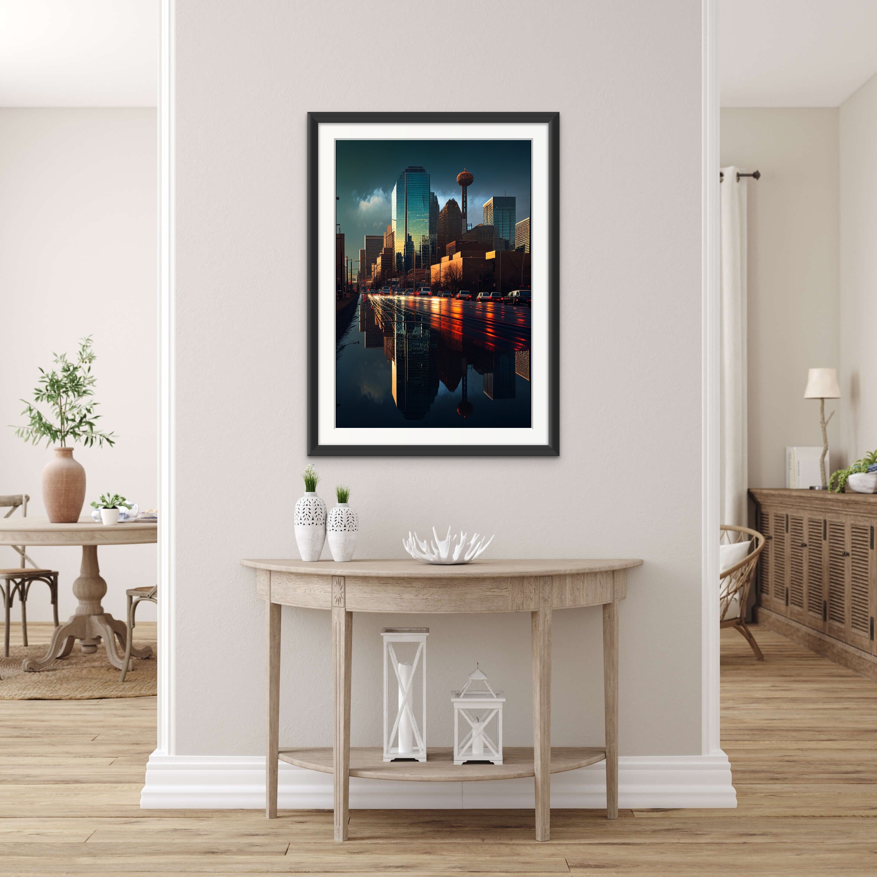 Digital Dallas Wall Art, Dallas Skyline Travel Wall Art, Dallas Art ...