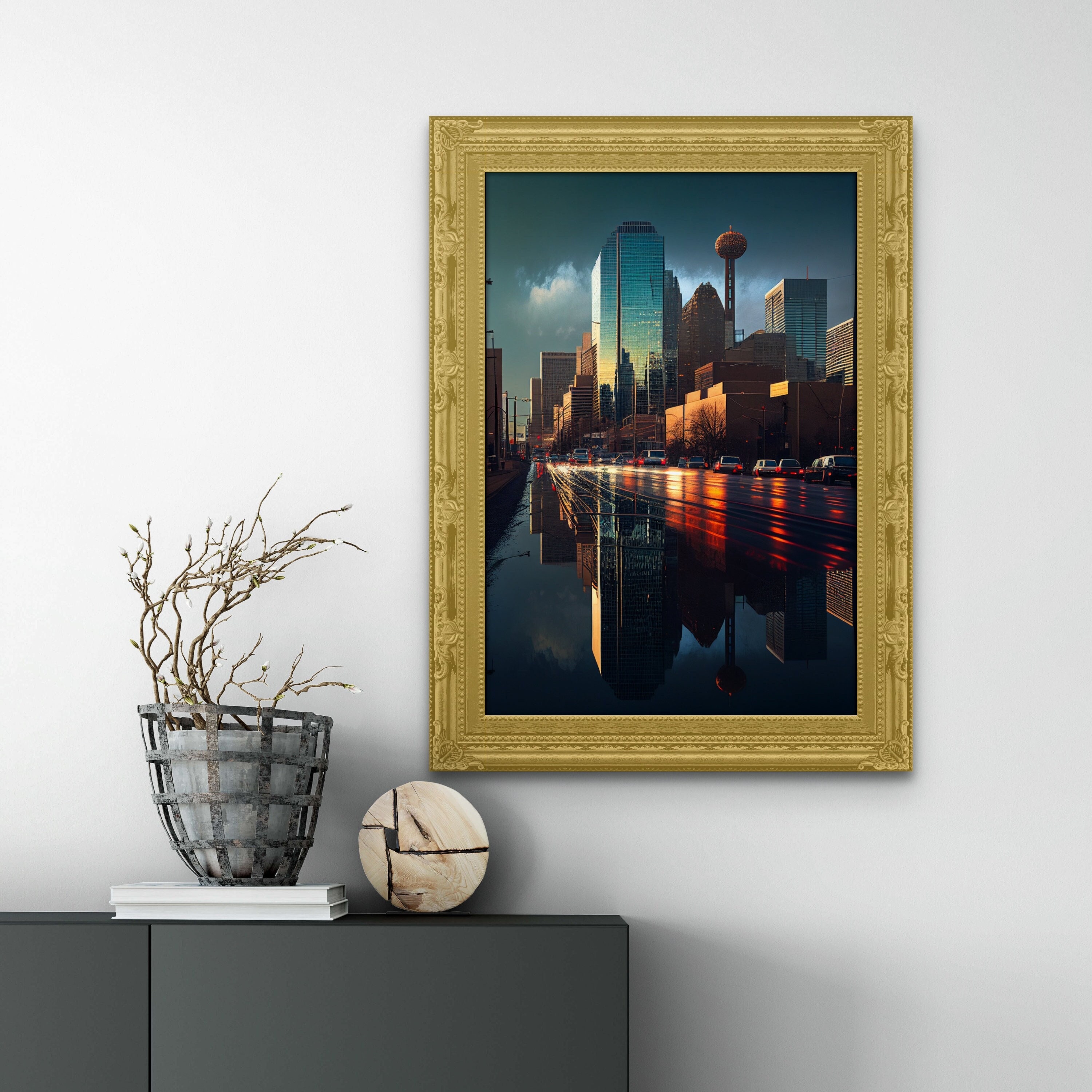 Digital Dallas Wall Art, Dallas Skyline Travel Wall Art, Dallas Art ...