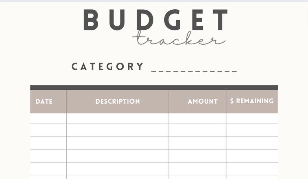 Budget Tracker Template - Etsy