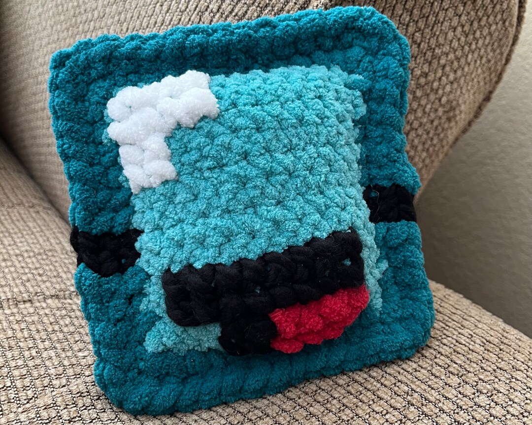 Mini Skeppy Pillow Plush, Minecraft Pillow, Crochet Pillow, Chenille ...