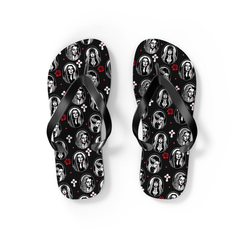 Catholic Ghouls Gothic Flip Flops Alternative Fashion Lovers, Beach ...