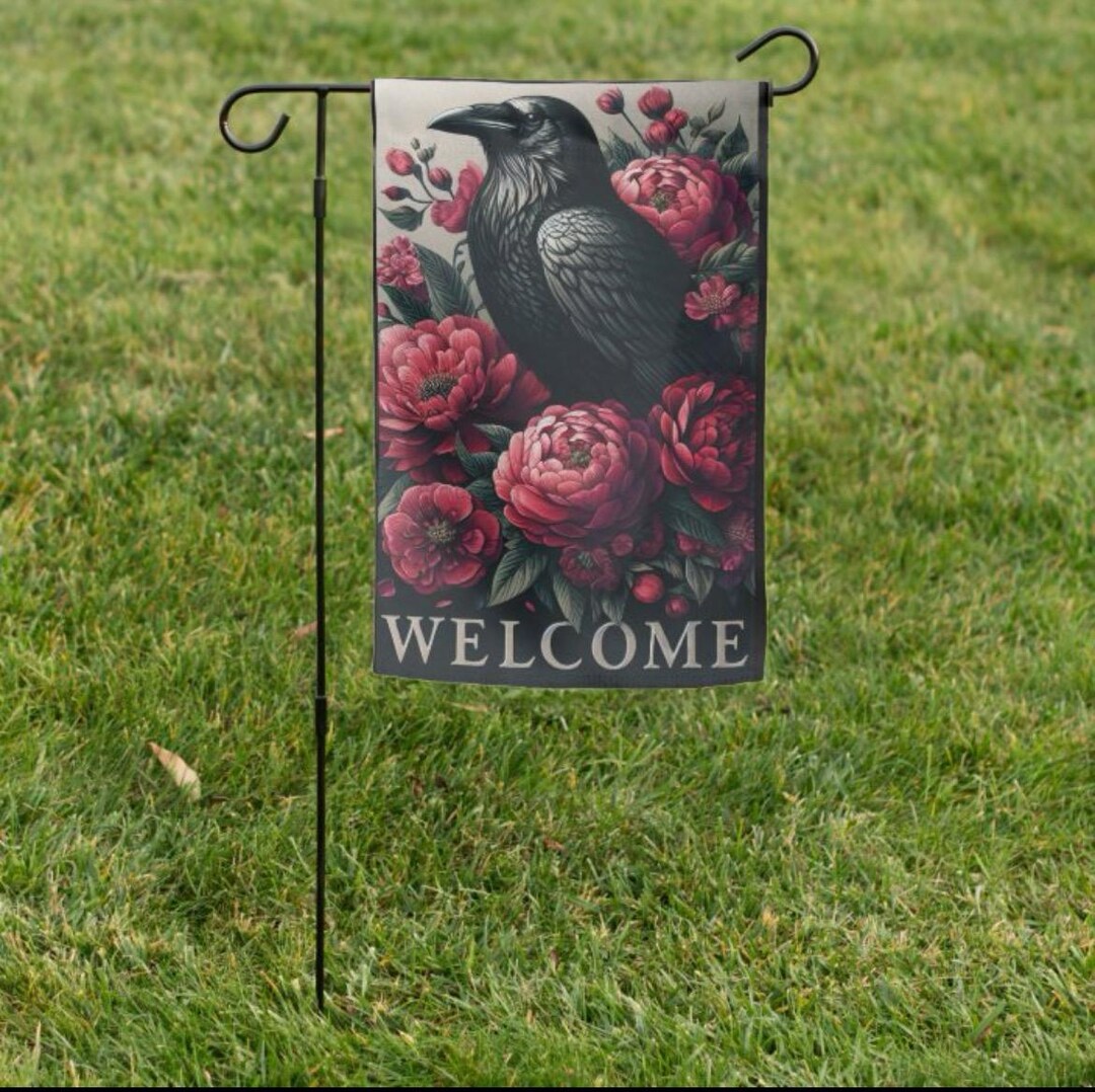 Gothic Raven Welcome Garden Flag - Etsy