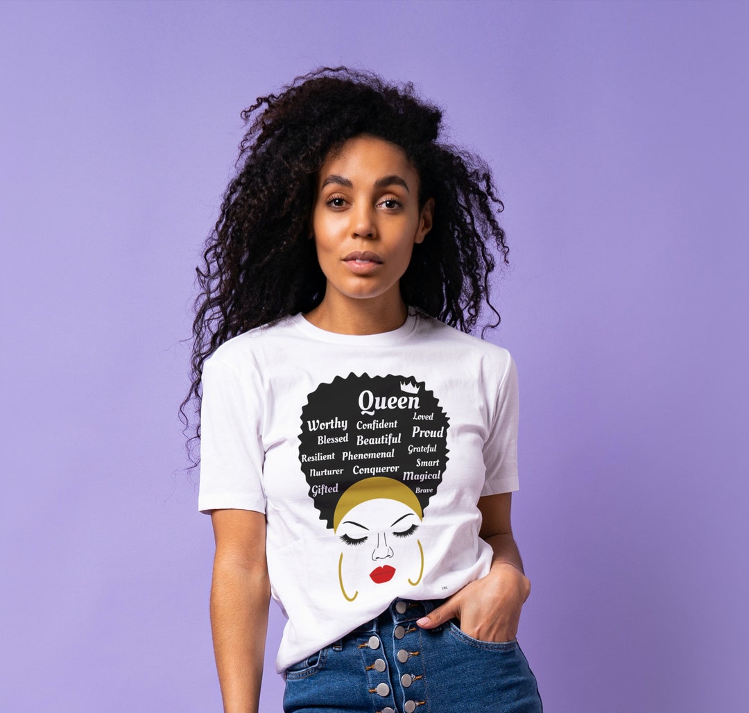 Queen Affirmation T-shirt for Women of Color - Etsy
