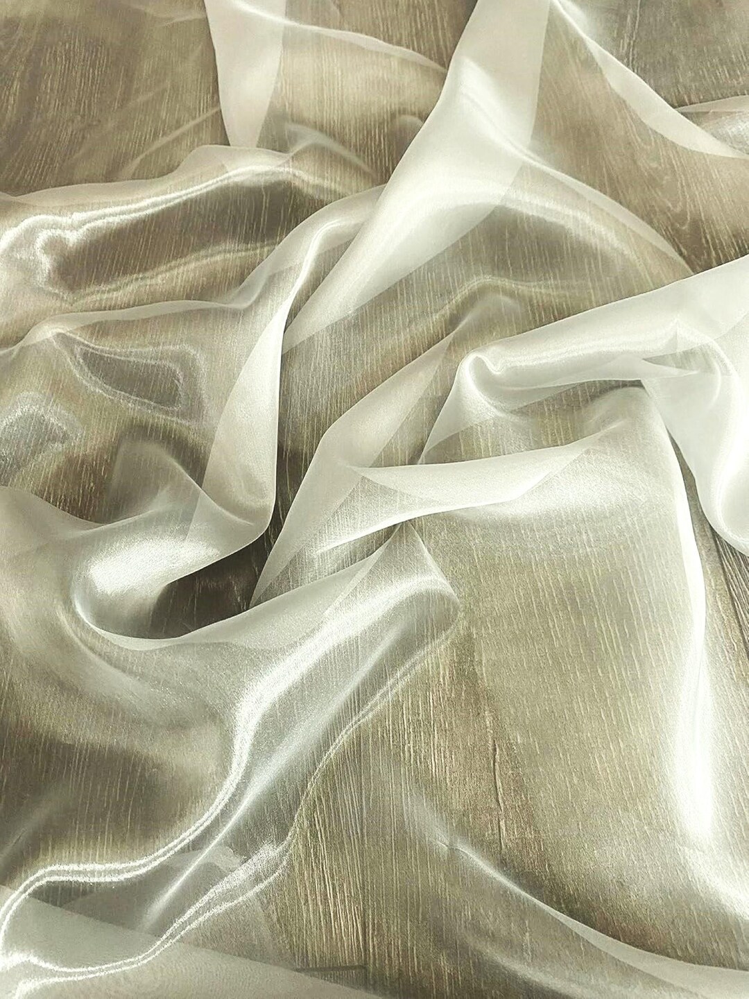 Ivory 60" Wide Polyester Light Weight, See Through, Sheer Mirror ...