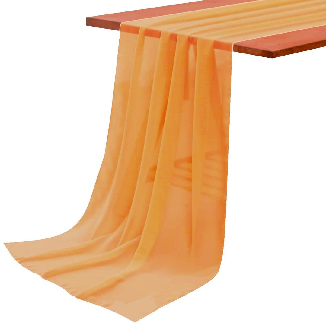 Peach Chiffon Table Runner Extra Long, Wedding Runners, Holiday Table ...