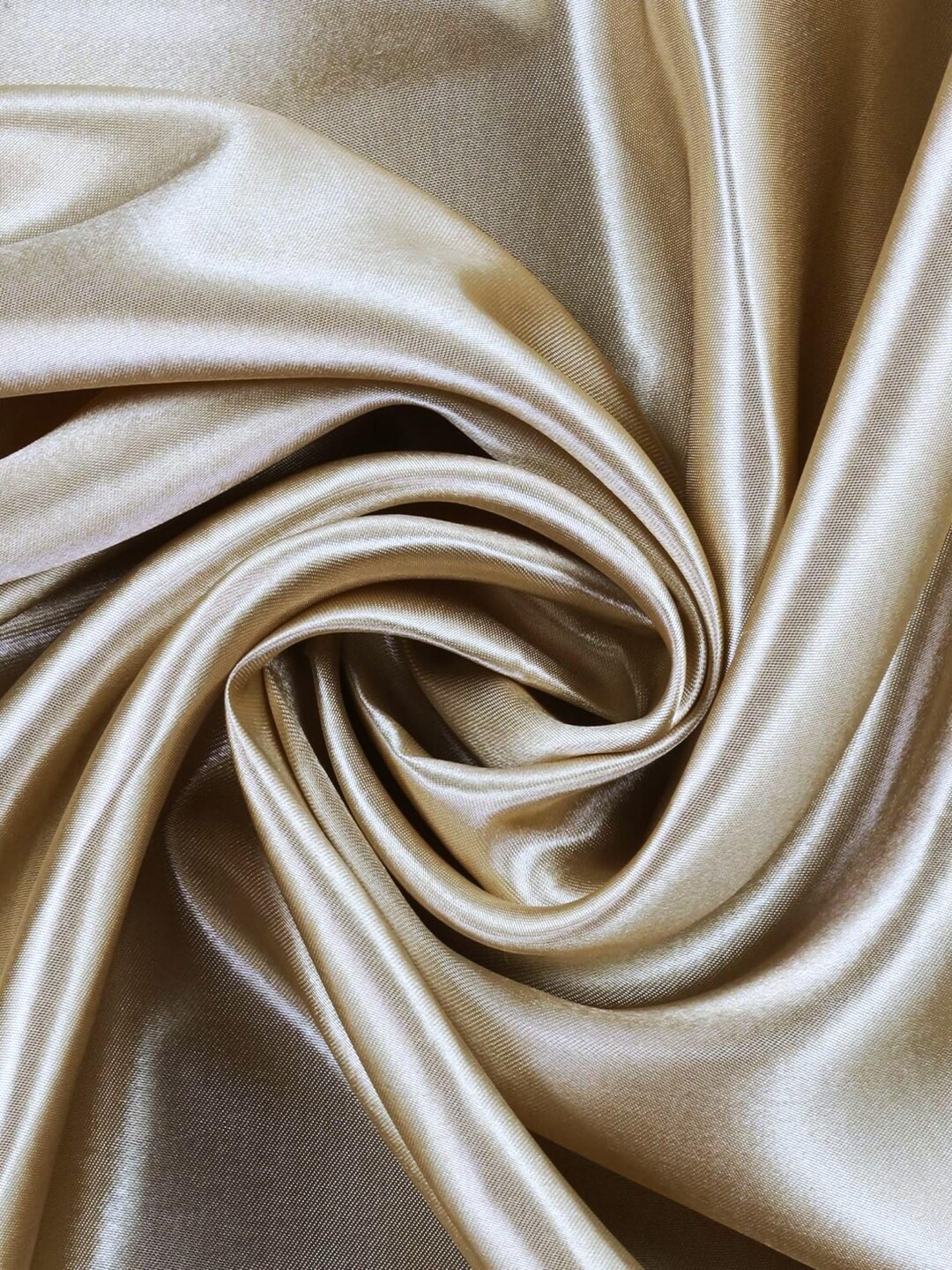 Beige 60 Wide Medium Weight Silk-feel Like Shiny Bridal Satin Fabric by ...