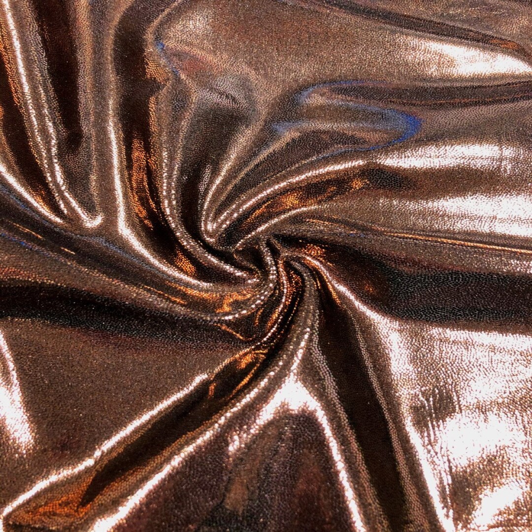 Bronze, 58/60" Shiny Finger Foil 4-way Stretch Heavy Nylon Spandex ...