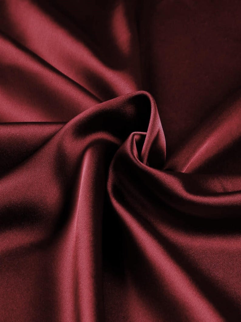 Burgundy 60" Wide (peau De Soie) Silk Skin Duchess Stretch Dull Satin ...