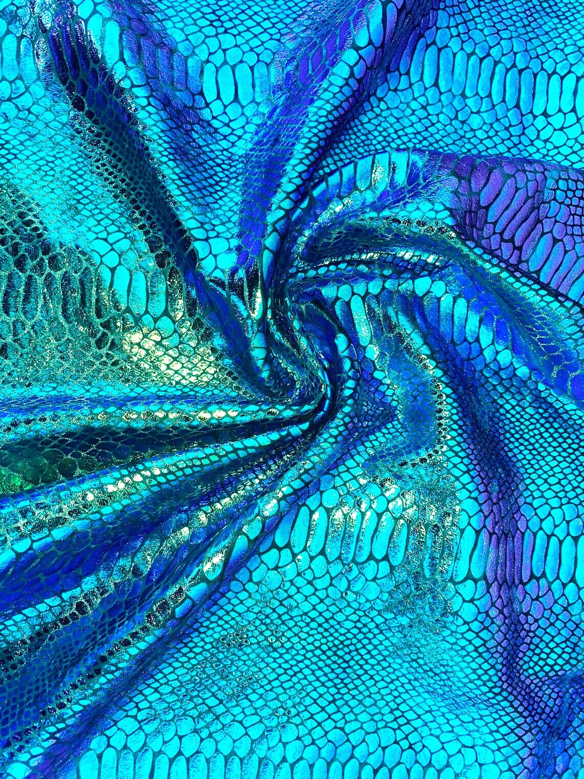 Turquoise 60 Wide Faux Cobra Snake Iridescent Foil - Etsy