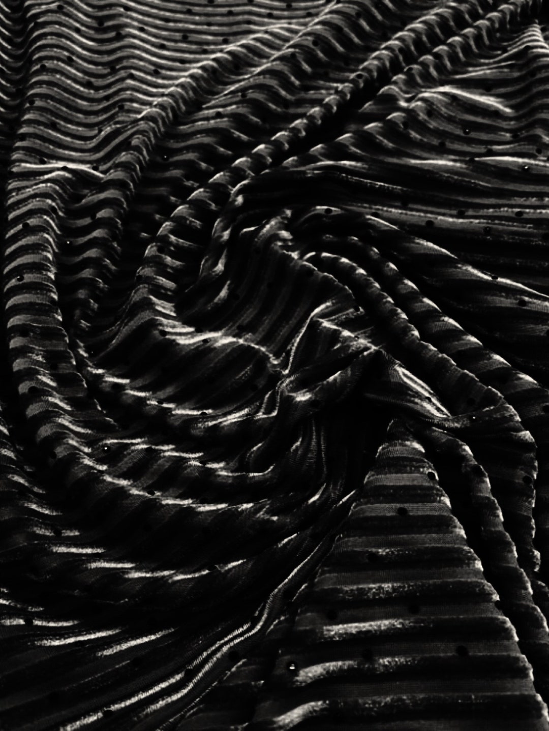 Black 60" Wide Stripe Jacquard Faux Silk Rhinestones and Striped ...