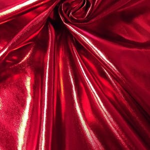Red 60" Wide Metallic Foil on Stretch Knit Spandex Fabric by the Yard ...