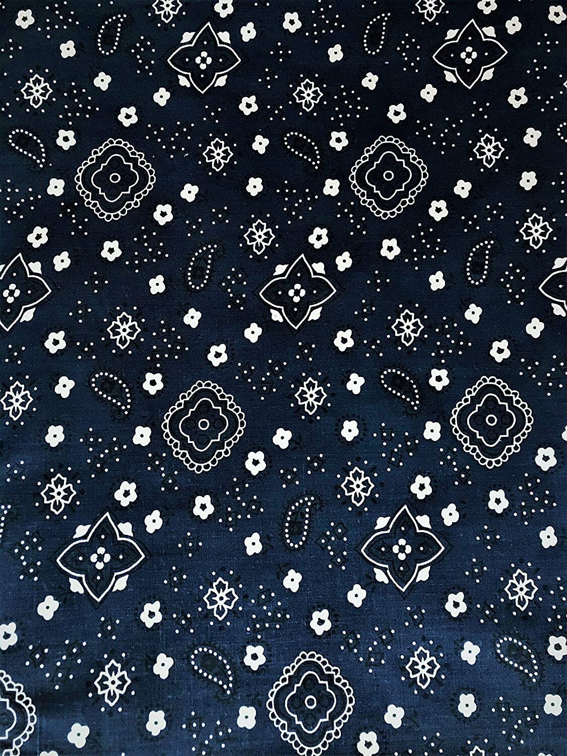 Navy Blue 60 Wide Bandanna Paisley Print Poly Cotton - Etsy