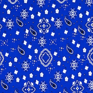 Royal Blue, 60" Wide Bandanna Paisley Print Poly Cotton Fabric - Etsy