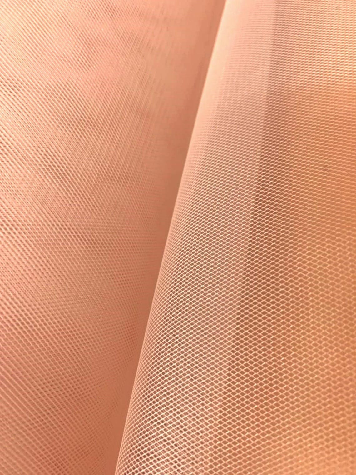 Peach 58" Wide Petticoat Hard Net Fabric Stiff Tulle Mesh Can-can Net ...