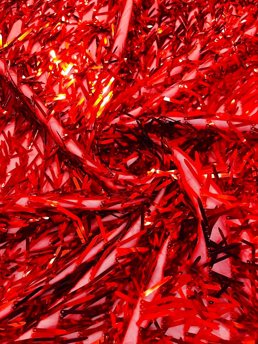 Solid Red on Red 54" Wide Iridescent Swords Sequins Design, Burning Man ...