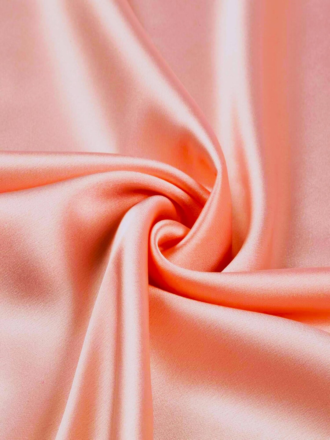 Peach 60" Wide Matte Satin (peau De Soie) Silk Skin Duchess Bridesmaid ...