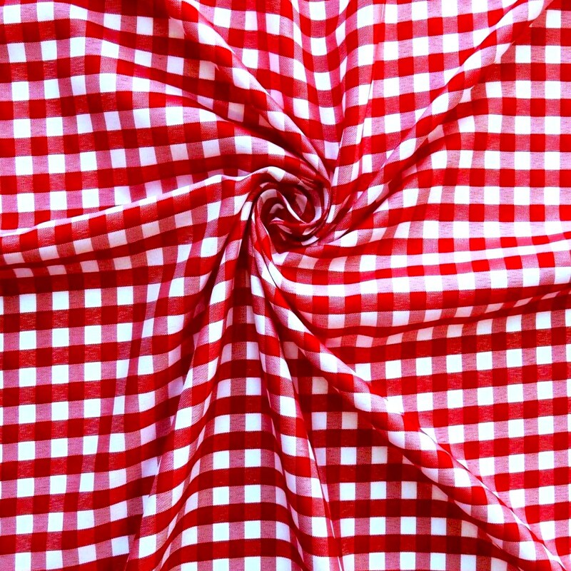 Red Gingham Fabric - Etsy