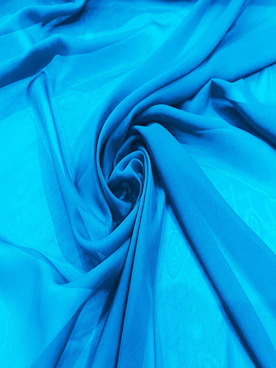 Turquoise 60" Wide Silky Chiffon Fabric | Imitation Silk Chiffon ...