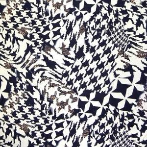 60" Wide Big and Small Houndstooth Design on Polyester Spandex Fabric ...