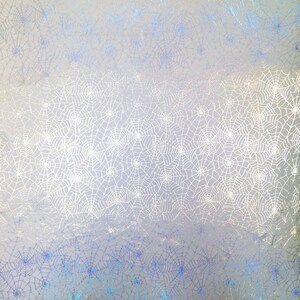 58/60 Wide Spiderweb Pattern Shiny Silver Iridescent Foil on Stretch ...