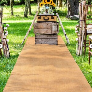 40" Wide Natural Burlap Rustic Wedding Isle Runner, Wedding Decoration ...